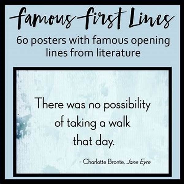 Influential Opening Lines In Literature - Dennis Danziger